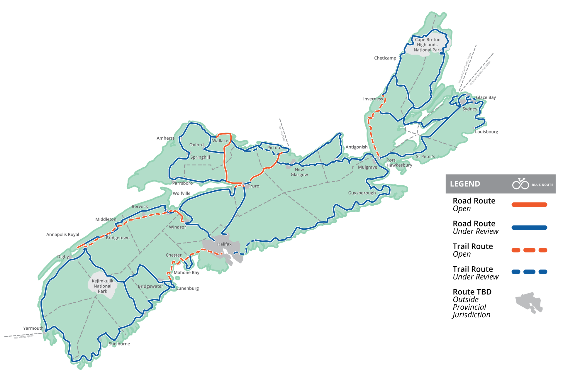 Map – Nova Scotia's Provincial Cycling Network